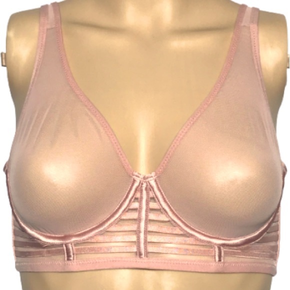 Unlined Mesh Full Coverage Plunge Bra